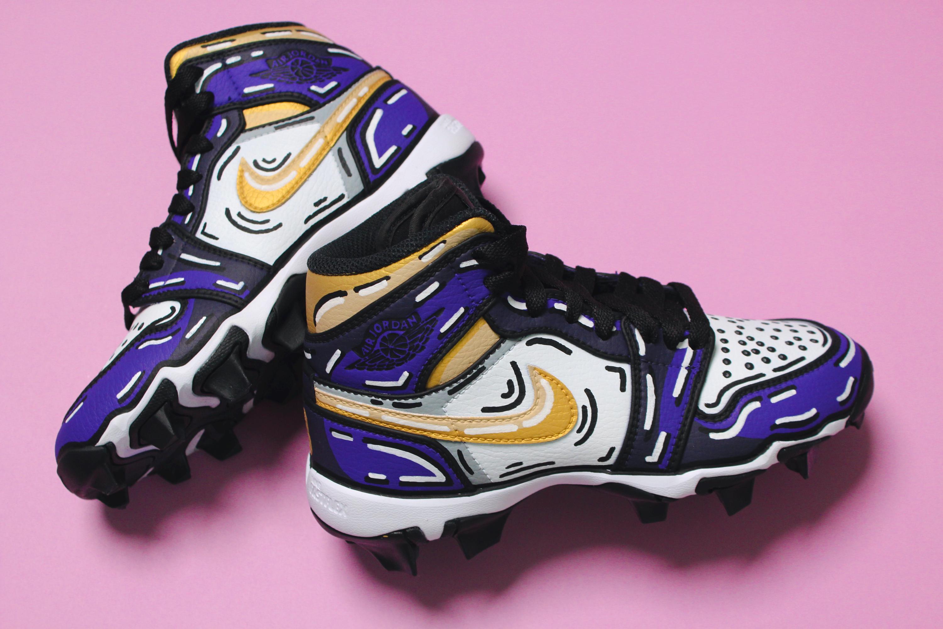 Create Your Own - Kids Cartoon Jordan 1 Cleats - Etsy