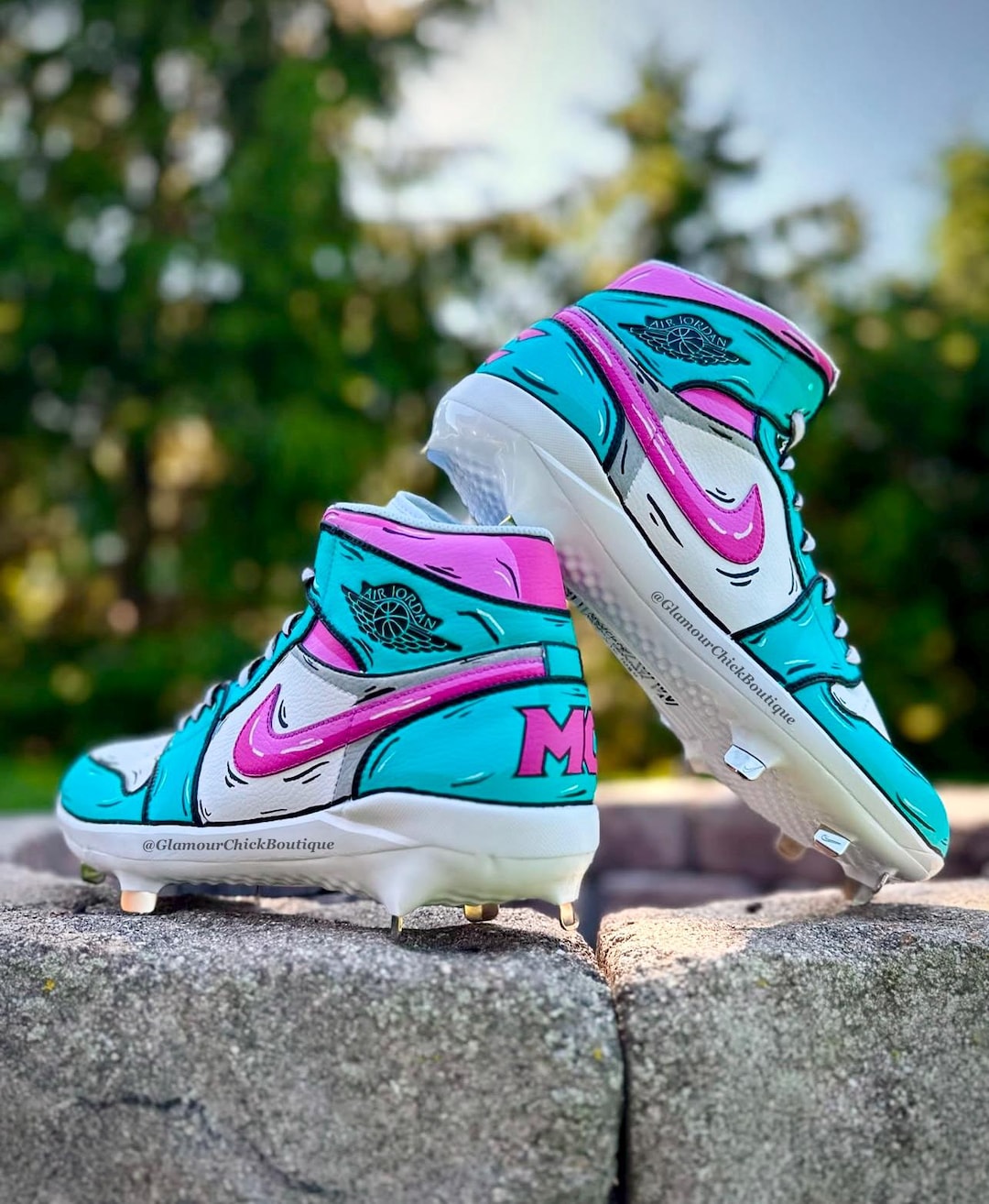 Select Your Colors (custom Jordan 1 Baseball Cleats Cartoon Themed) - Etsy