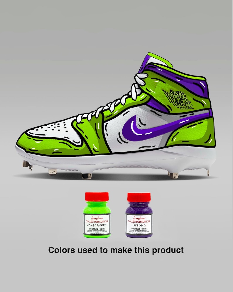 Pick Your Colors - Cartoon Jordan 1 Baseball Cleats - Etsy