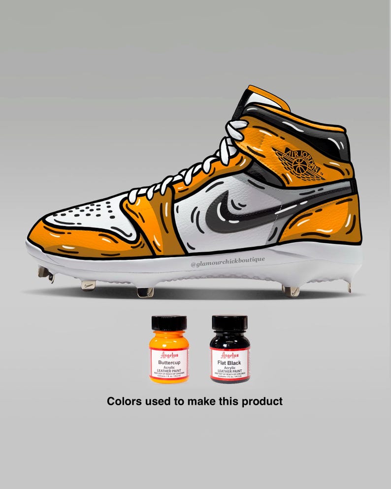 Pick Your Colors - Cartoon Jordan 1 Baseball Cleats - Etsy