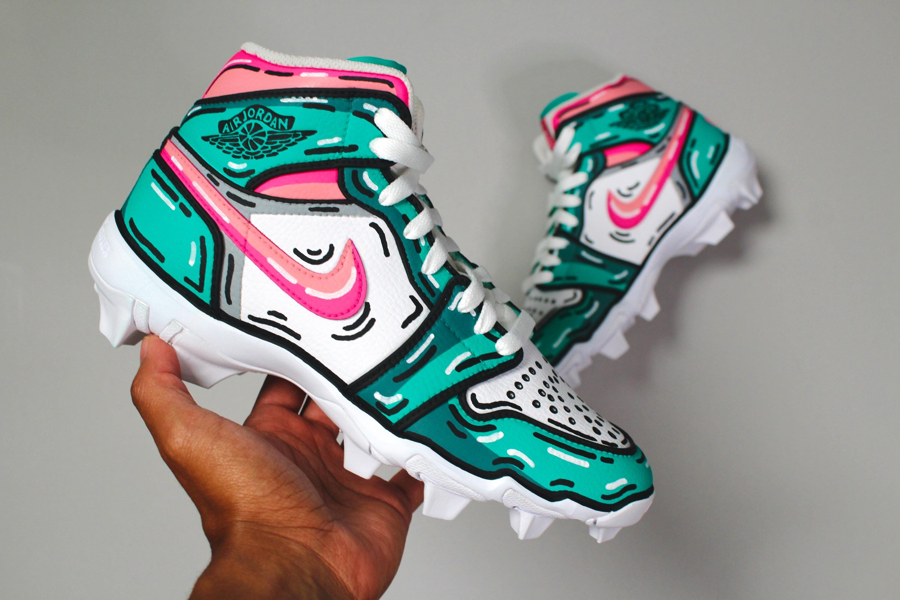 Create Your Own - Kids Cartoon Jordan 1 Cleats - Etsy