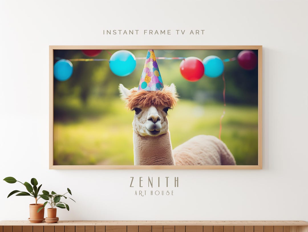 Happy Birthday Llama Photo | Samsung FRAME TV Art | Modern Wall Decor ...