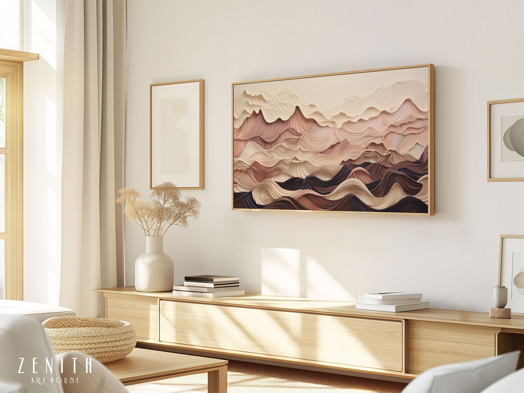 3D Folded Paper Abstract Landscape | Samsung FRAME TV Art, Mod Neutral ...