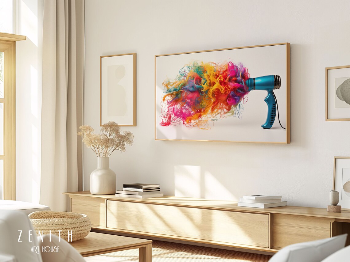 PRIDE Blowout, Samsung FRAME TV Art, Modern Decor, Bold Colorful Happy ...