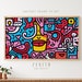 80's Retro Abstract Faces Poster, Samsung FRAME TV Art, Modern Wall ...