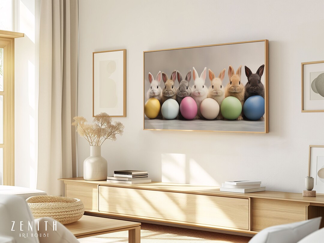 Easter Bunnies and Eggs Photo | Samsung FRAME TV Art, Modern Neutral ...
