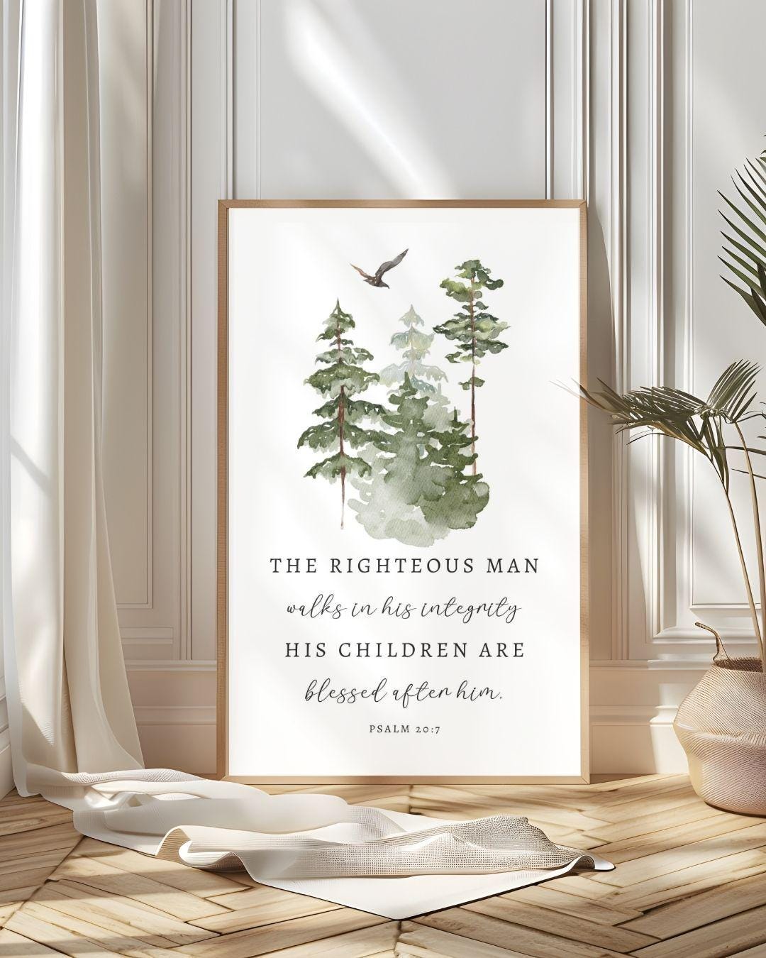 Proverbs 20:7 the Righteous Man Bible Quote Bible Verse Wall Art ...