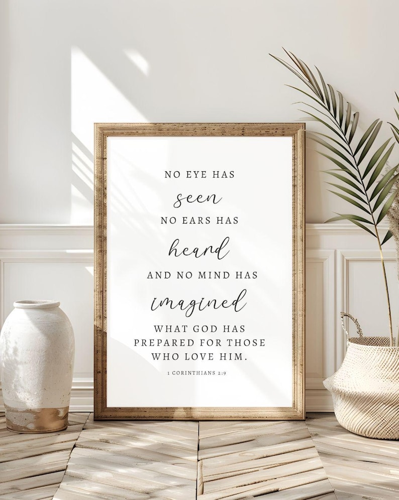 1 Corinthians 2:9 No Eyes Has Seen Bible Quote, Bible Verse Wall Art ...