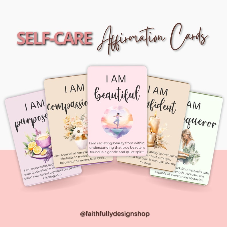Positive Affirmation Cards Encouragement Cards for Self Care Printable ...