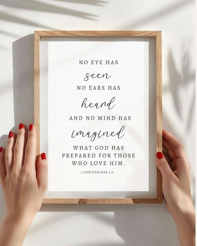1 Corinthians 2:9 No Eyes Has Seen Bible Quote, Bible Verse Wall Art ...