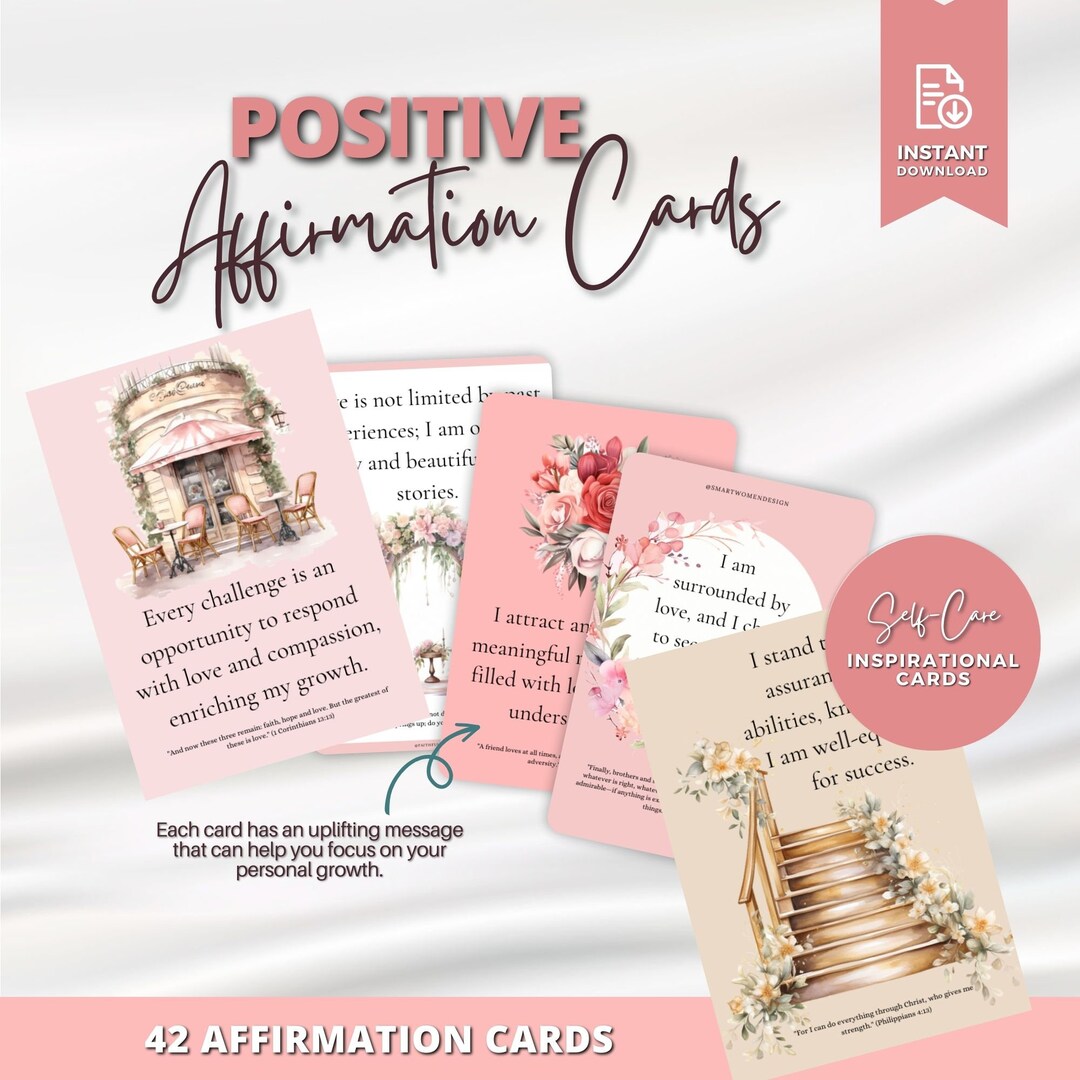 Positive Affirmations Cards Motivational Cards Gifts for Her Self Love ...