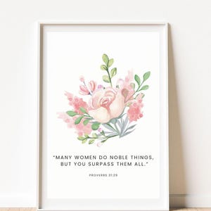 Proverbs 31:29 Bible Quote, Bible Verse Wall Art, Scripture Print, Wall ...
