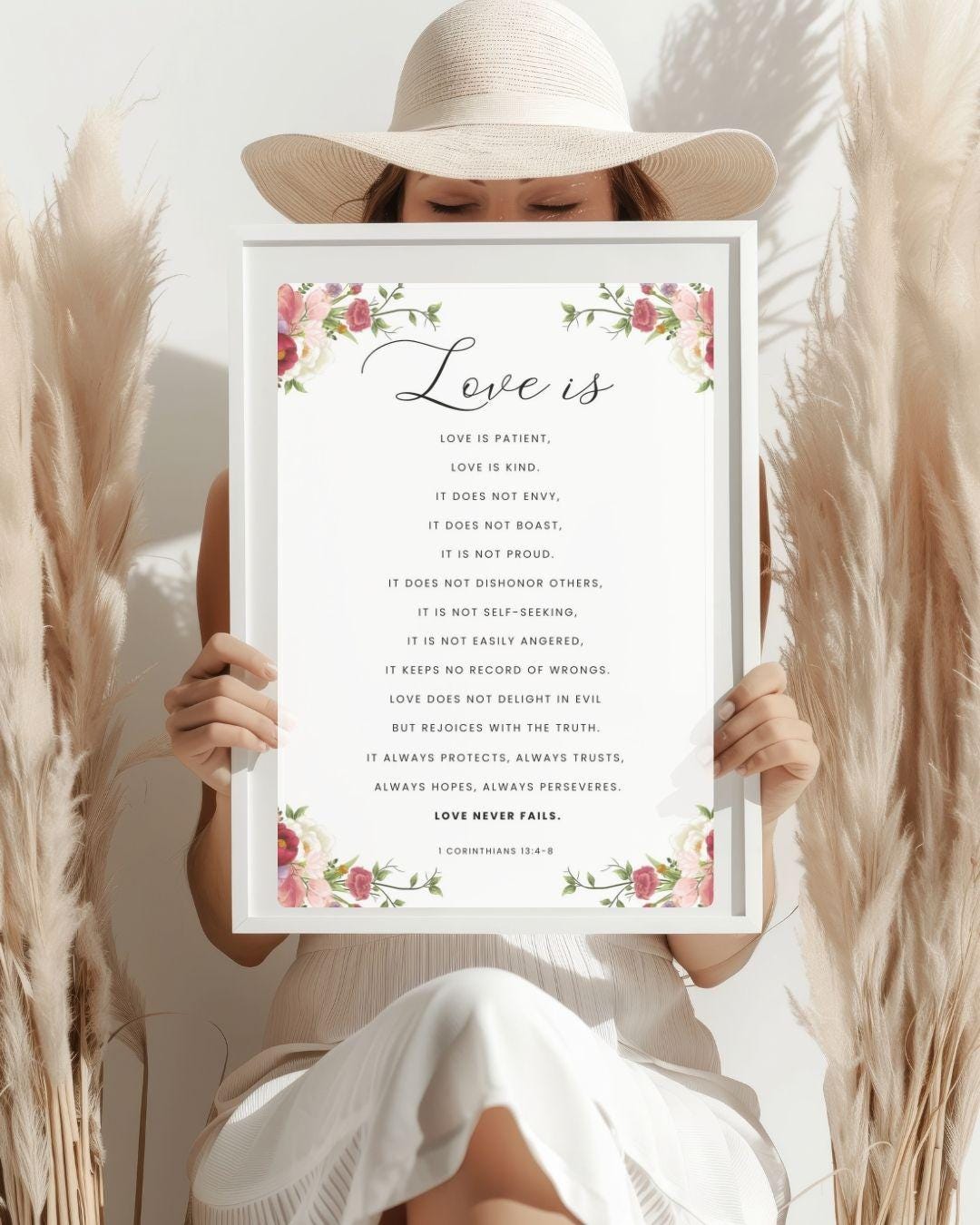 1 Corinthians 13 Love is Patient Bible Verse Wall Art Bible Quote ...