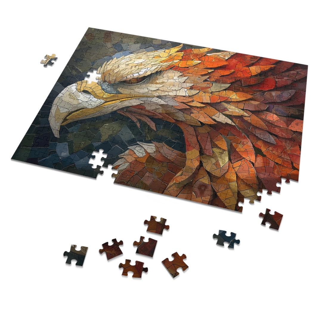 Mosaic Surreal Golden Phoenix Jigsaw Puzzle Available in 30, 110, 252 ...