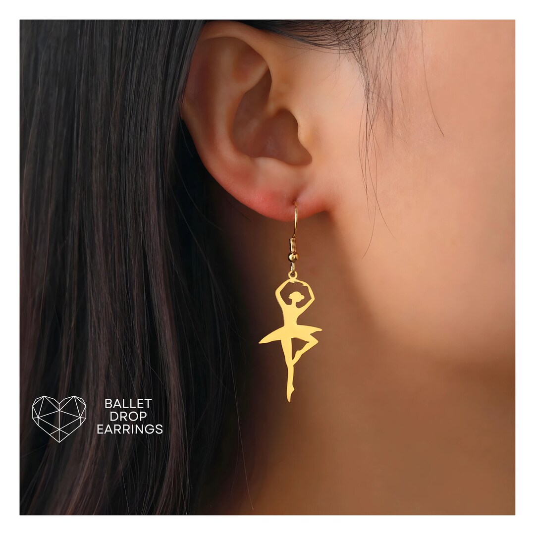 Dancer Ballerina Crystal Drop Earrings,ballet Lover Gift,dance Recital,minimalist Earrings ...