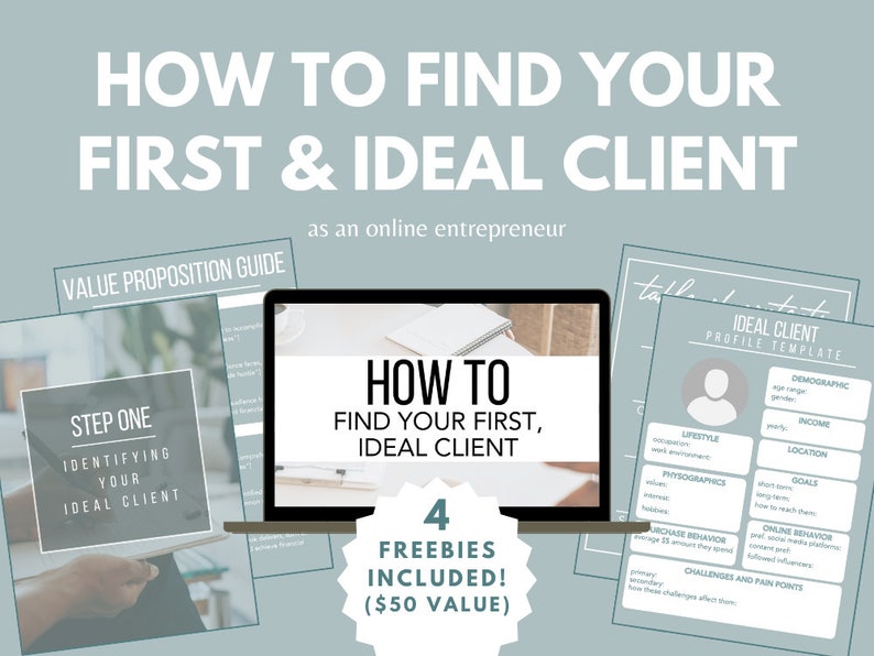How to Find Your First Ideal Client Guide W/ MRR + PLR, Side Hustle ...
