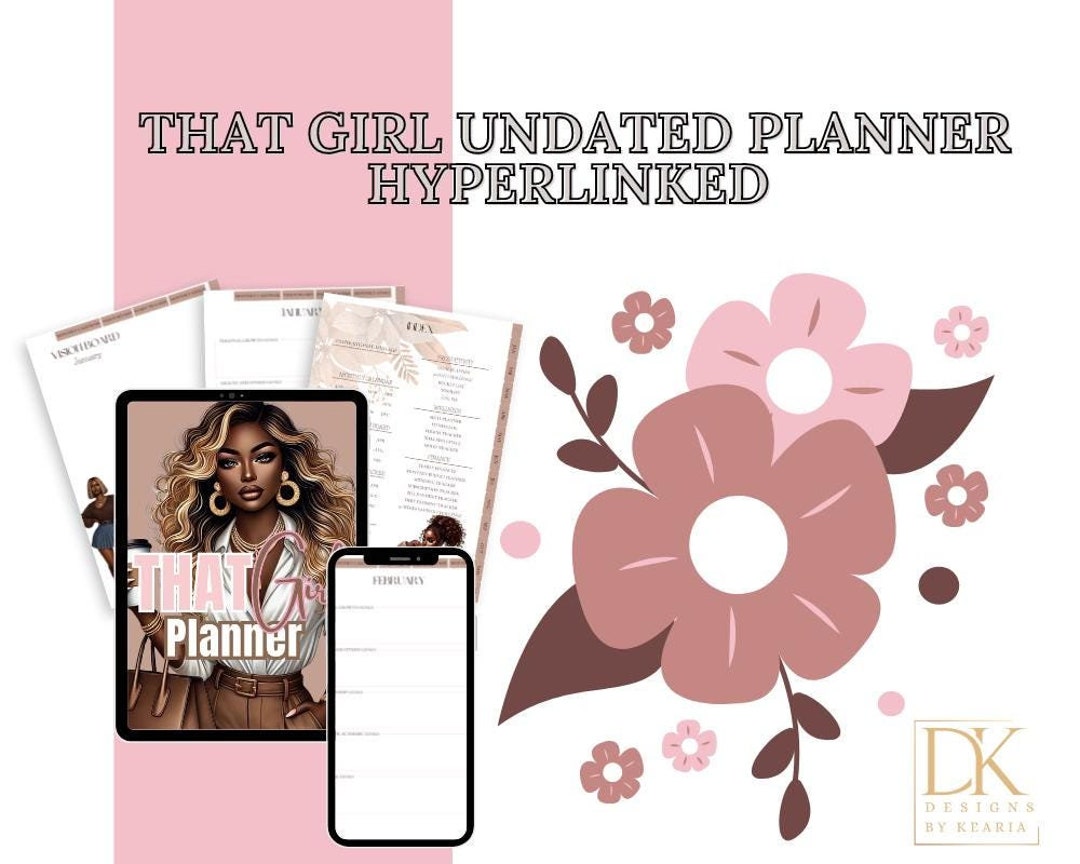 That Girl Undated Digital Planner Self-care & Productivity 50 Digital ...