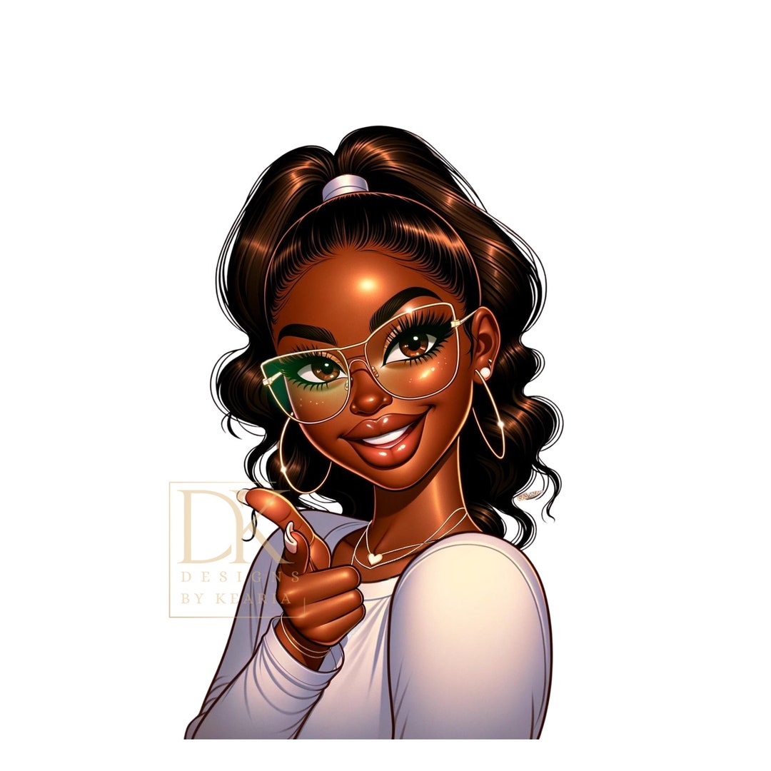 Black Girl Clipart, Black Woman Clipart, Fashion Girl Clipart, African ...