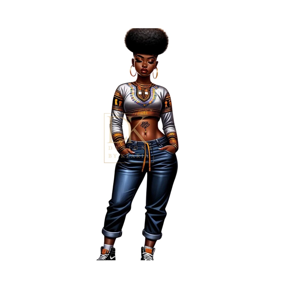 Black Girl Clipart, Black Woman Clipart, Fashion Girl Clipart, African ...