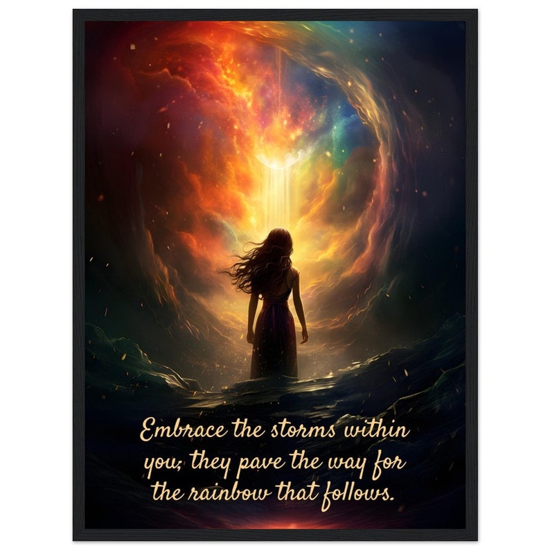 Inspirational Quote Wall Art - Embrace the Storms (mystic Series Edition) - Multiple Sizes and ...
