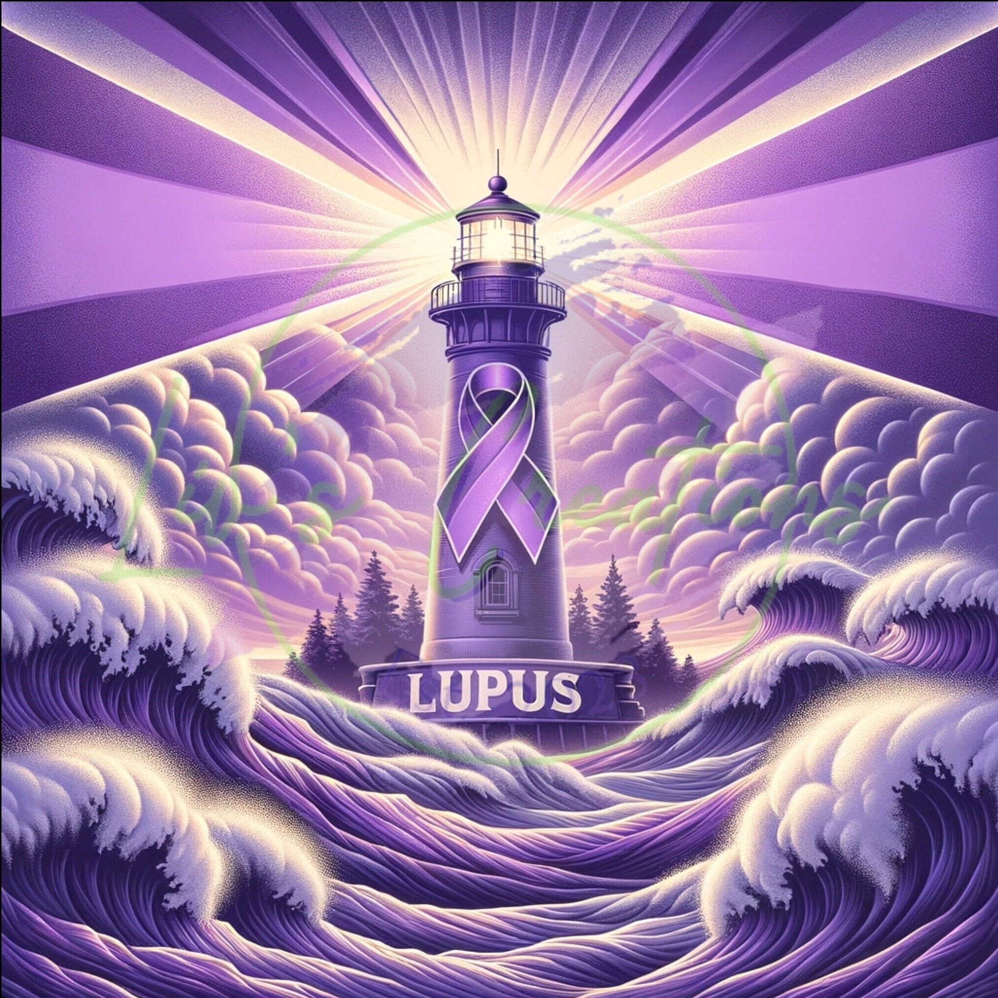 Lupus Awareness Puzzle in a Jar – 120 Piece Purple Lighthouse Puzzle ...
