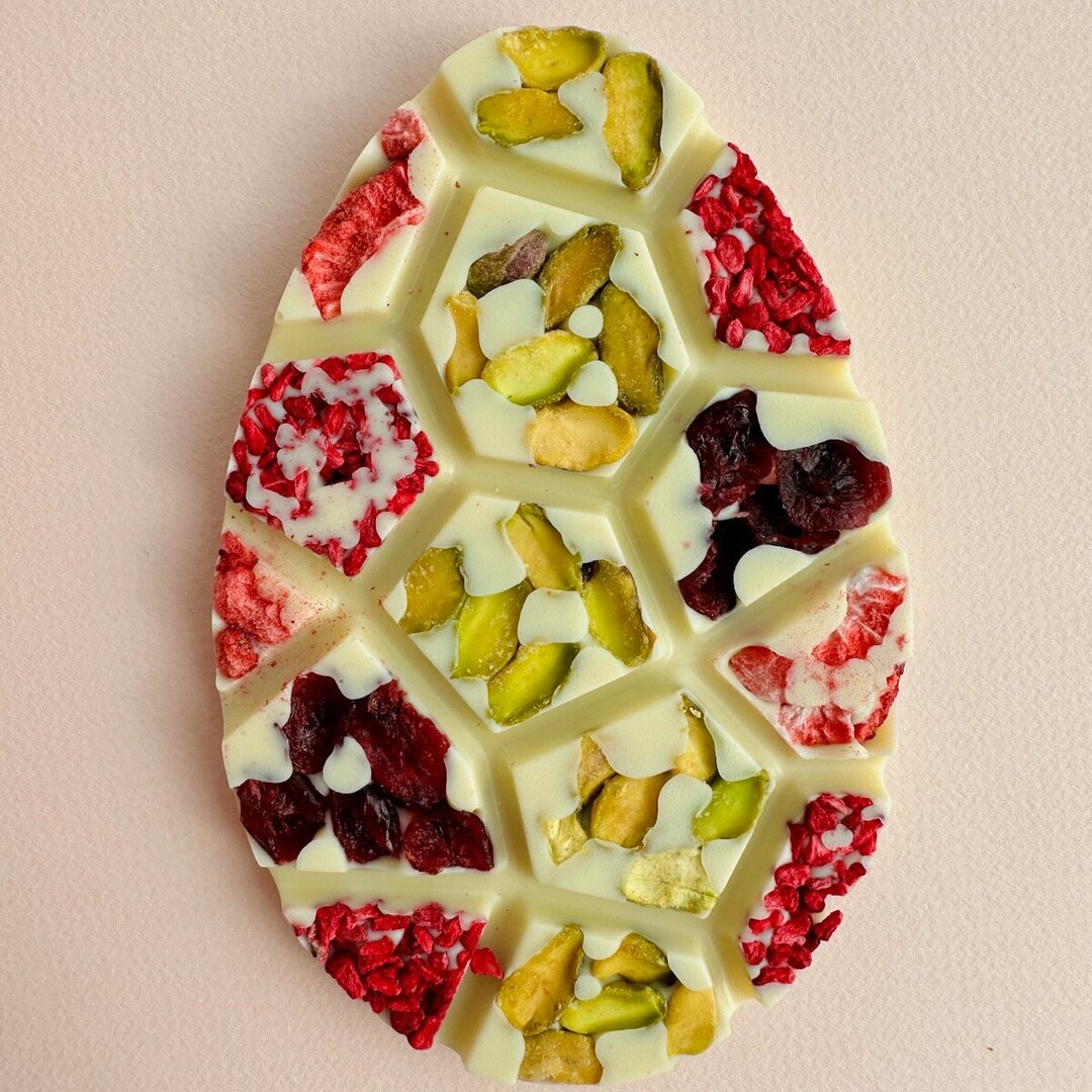 Chocolate Easter Egg With Pistachios, Cranberries, Raspberries and ...