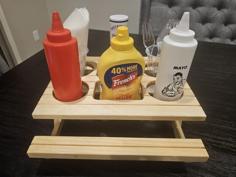 Wood Condiment Picnic Table - Etsy