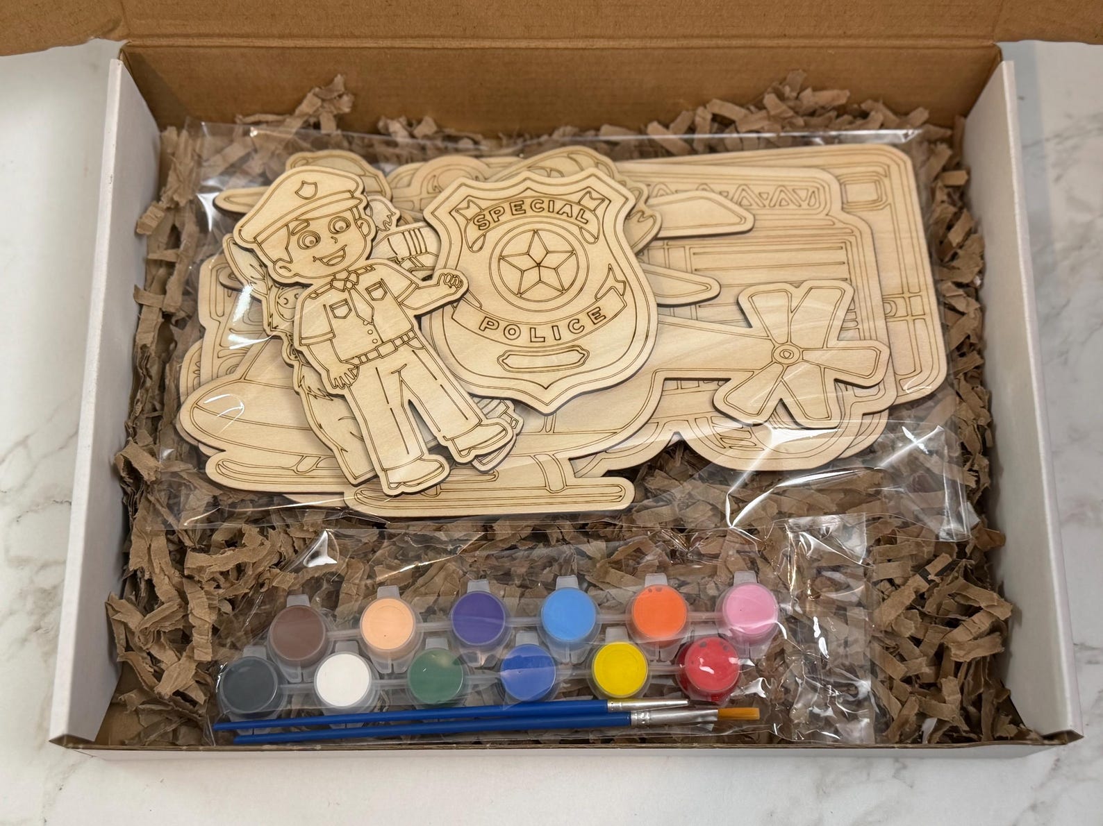 DIY First Responders Wood Paint Craft Kit, Kids Party Favor Activity ...