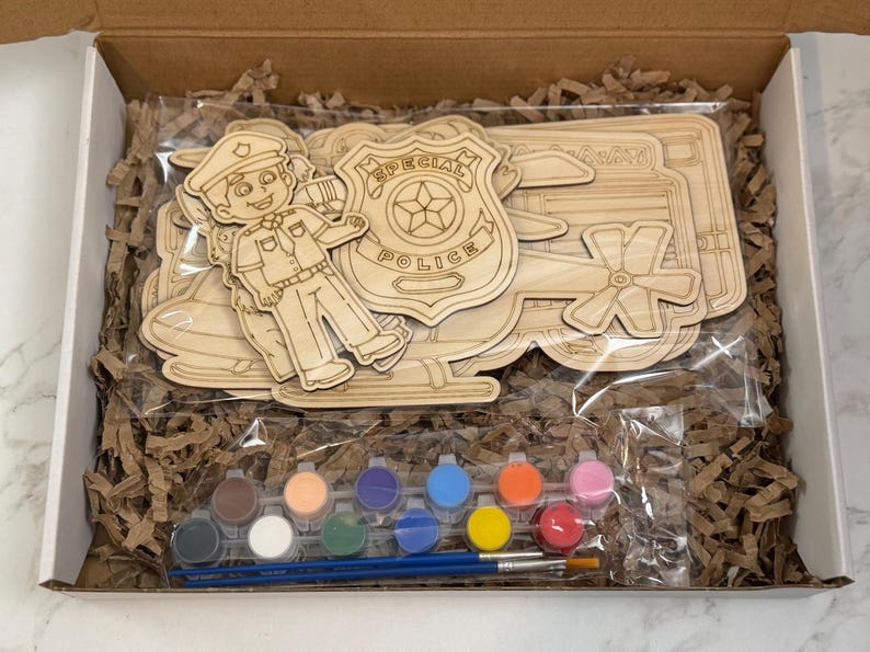 DIY First Responders Wood Paint Craft Kit, Kids Party Favor Activity ...