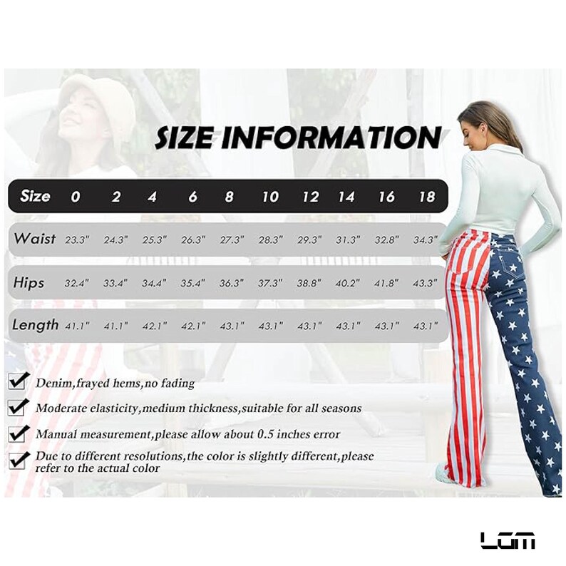 Bell Bottoms Women Flare Pant ,high Waisted Stretchy American Flag Bell ...