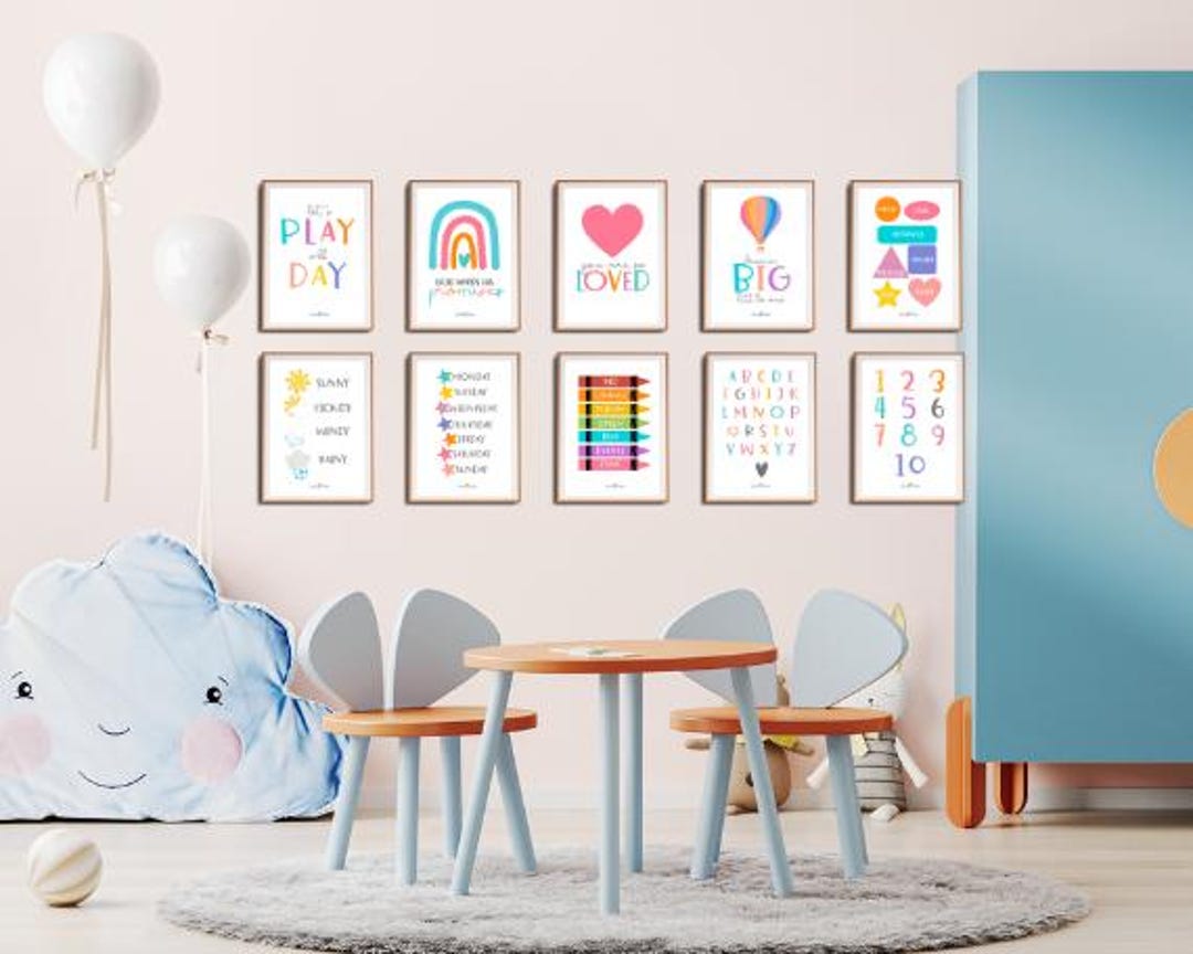 Printable Kids Pre-k Wall Art Decor Poster Bundle - Etsy