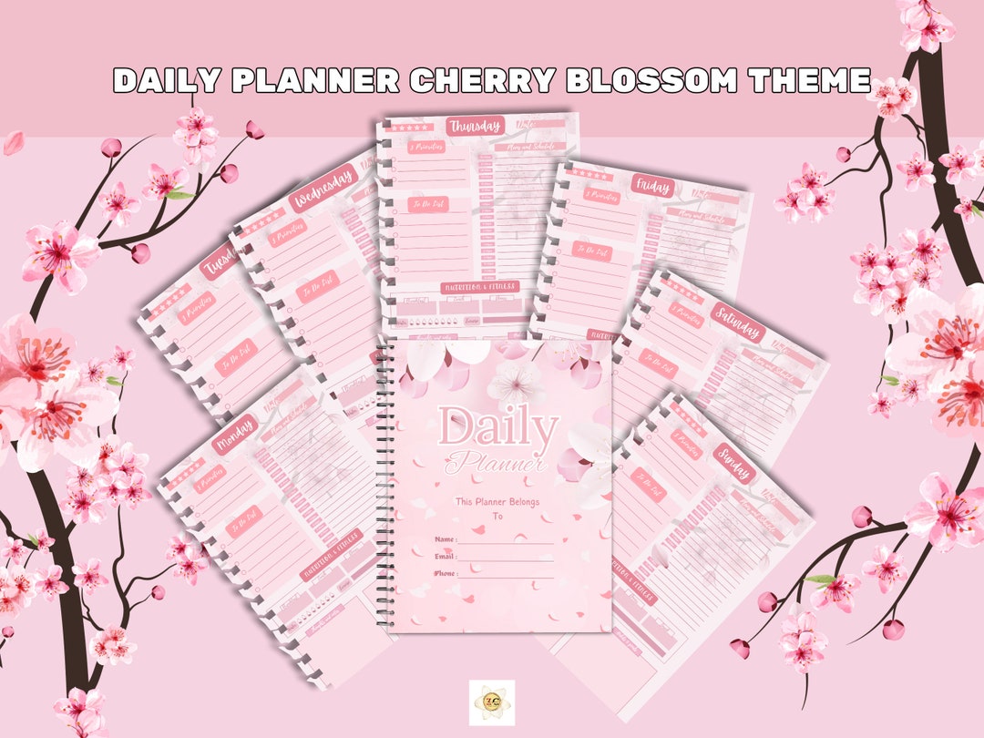 Printable Daily Planner Cherry Blossom Theme - Etsy