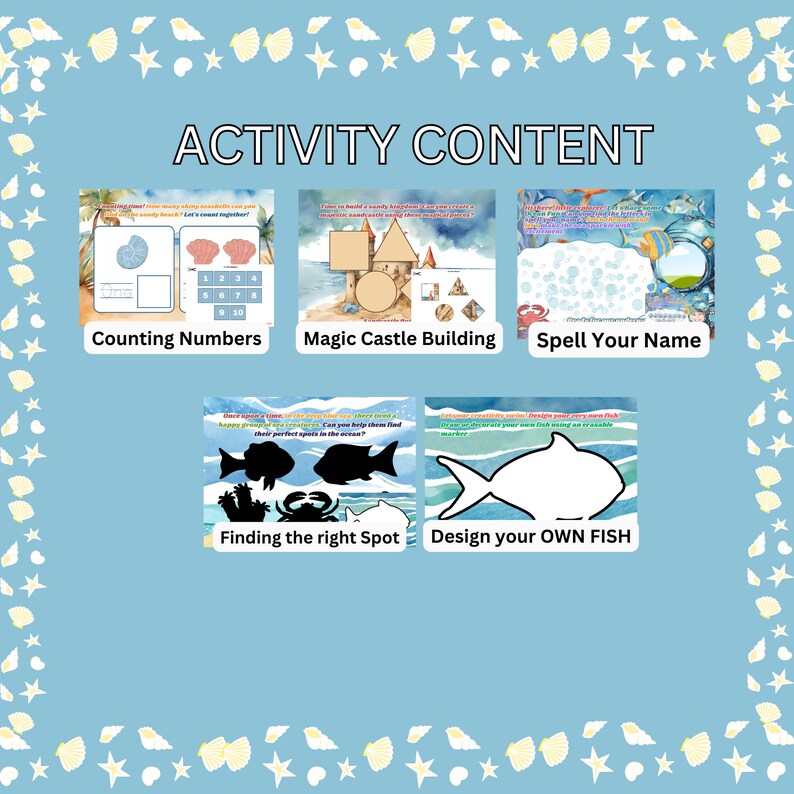 Printable/editable/personalized Ocean Abcs Busybook Adventure Theme ...