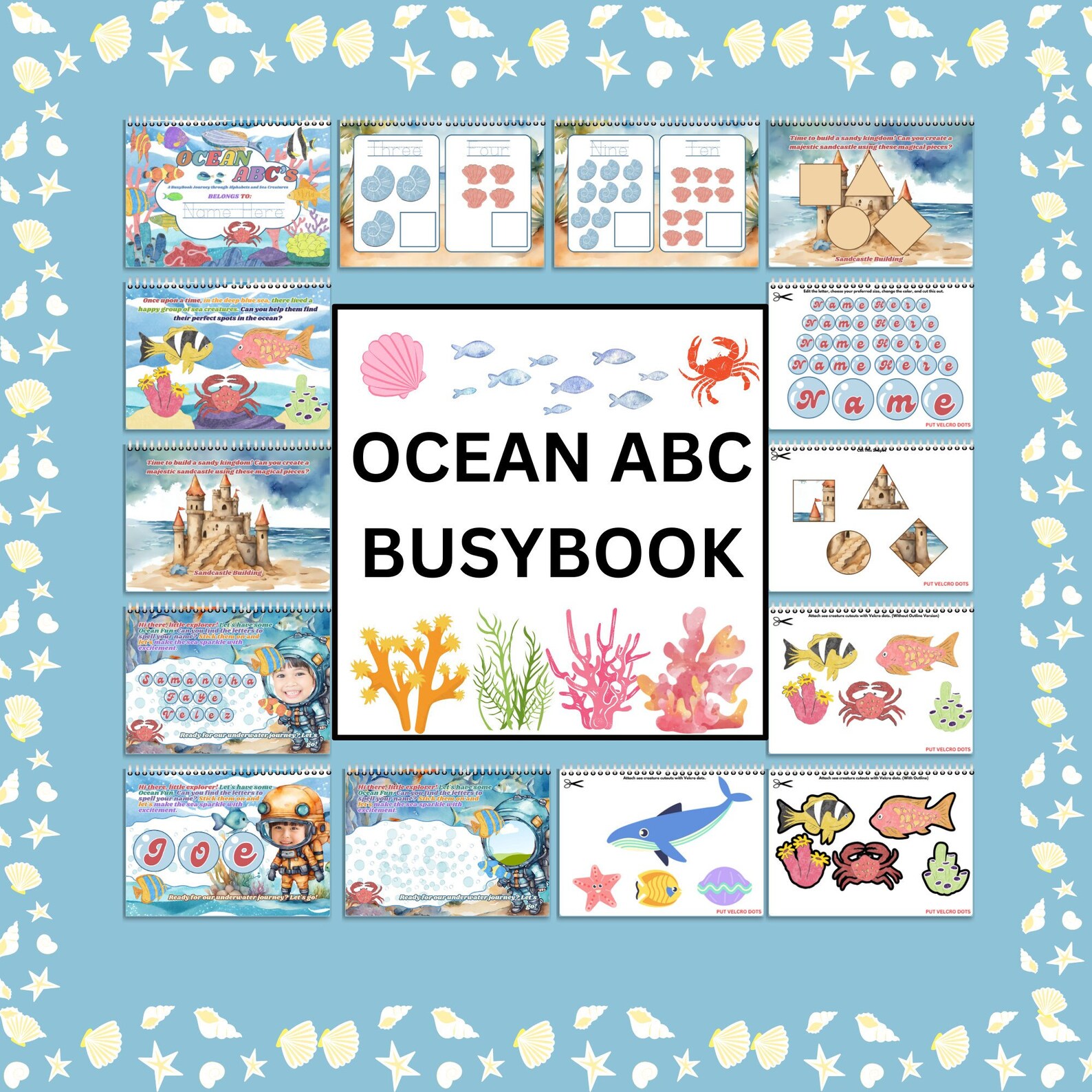 Printable/editable/personalized Ocean Abcs Busybook Adventure Theme ...