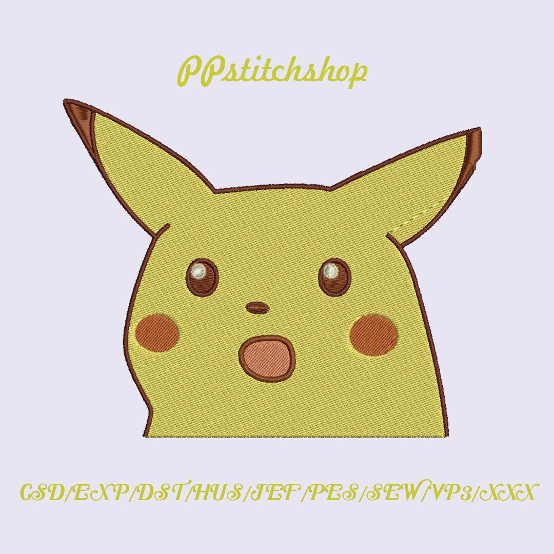 Surprised Pika Embroidery Design, 5 Sizes (digital Download) - Etsy
