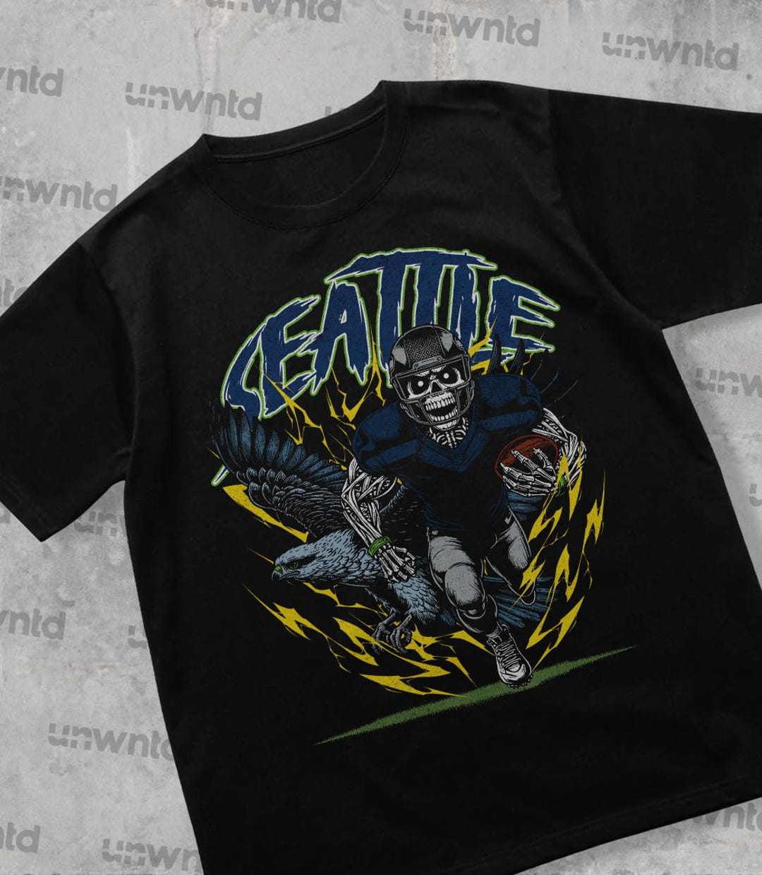Seattle Football Shirt - Graphic Tees - Skeleton Shirt - Merch Tee ...