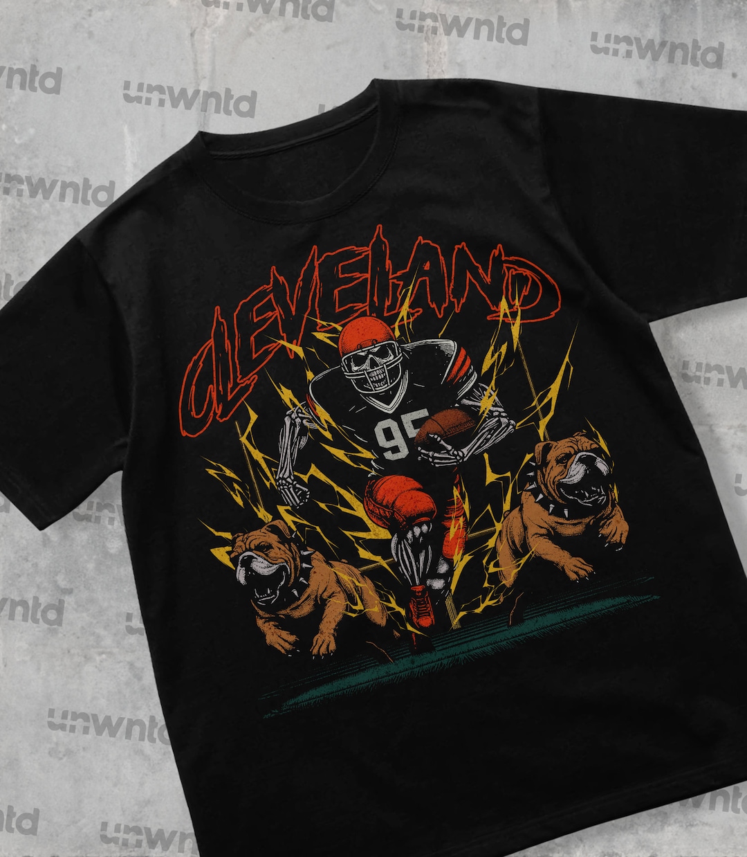 Cleveland Football Shirt - Graphic Tees - Skeleton Shirt - Merch Tee ...