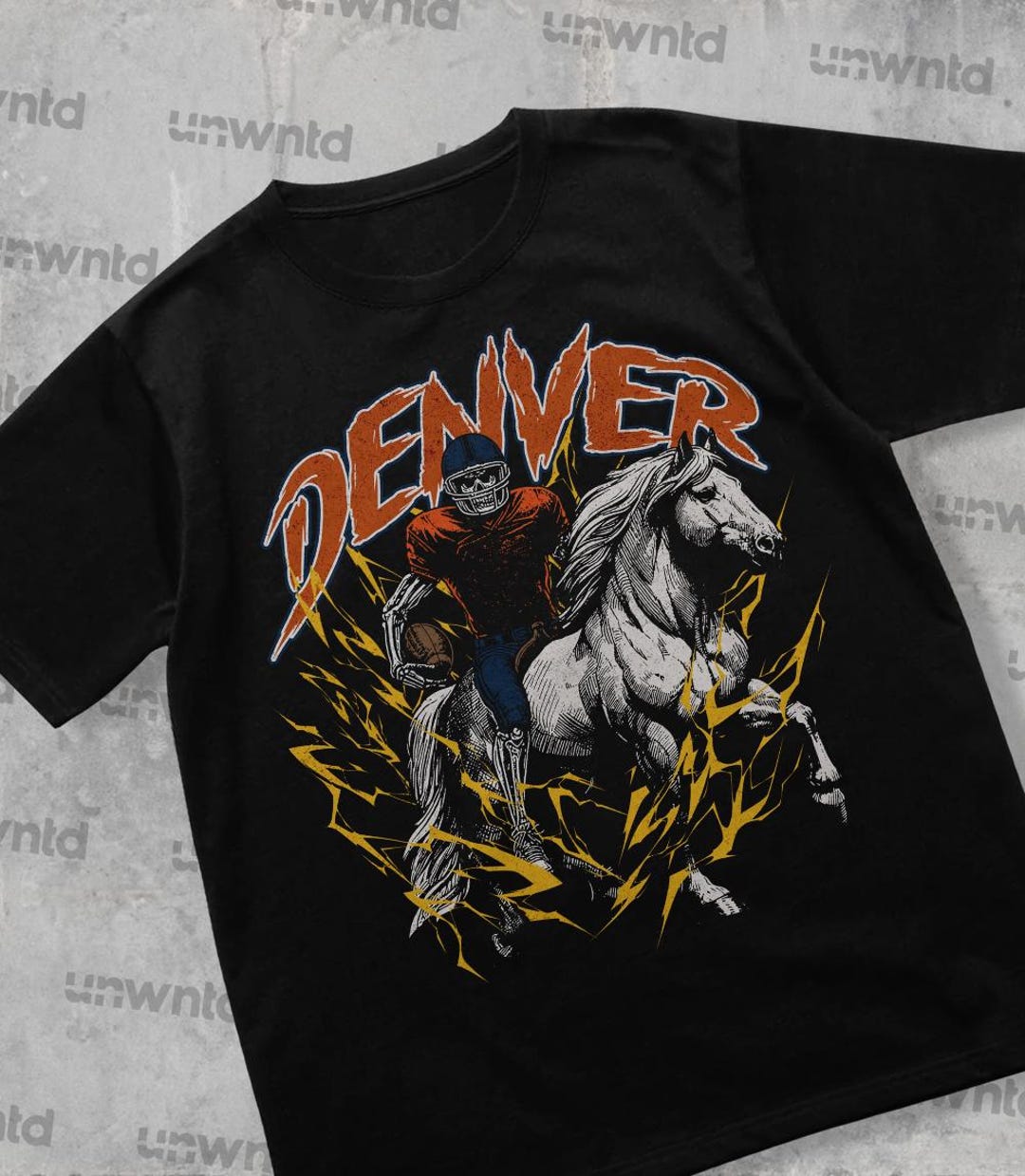 Denver Football Shirt - Graphic Tees - Skeleton Shirt - Merch Tee ...