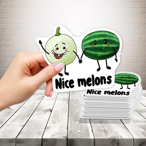 Nice Melons Die-cut Sticker, Funny Fruit Stickers - Etsy