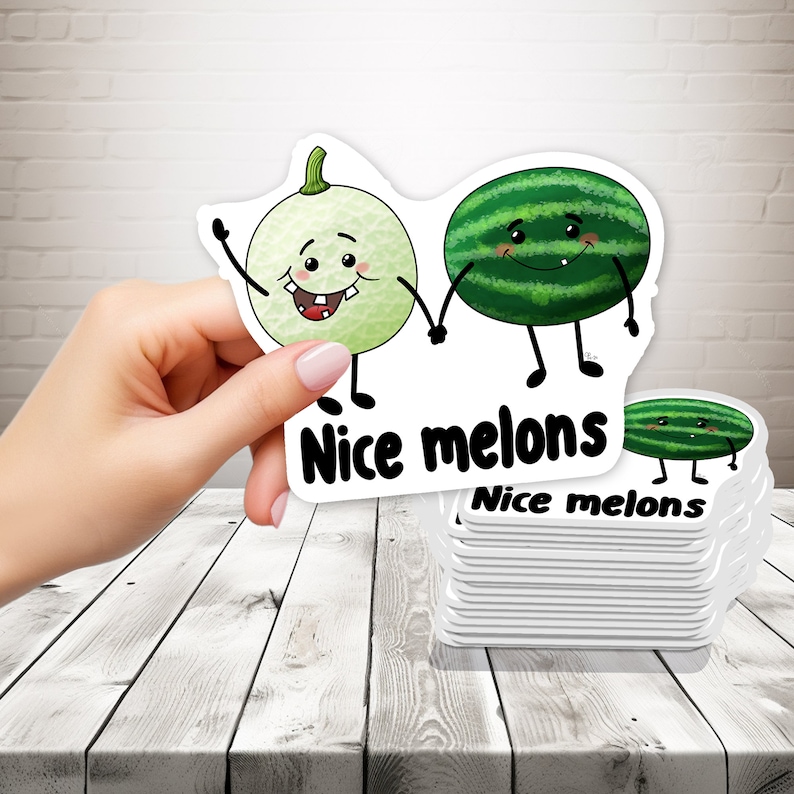 Nice Melons Die-cut Sticker, Funny Fruit Stickers - Etsy