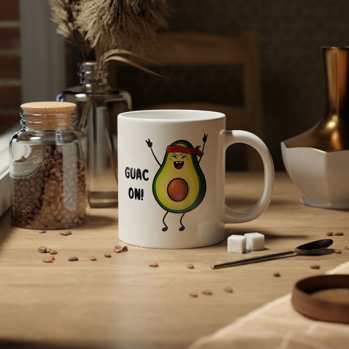 Guac On, Avocado Mug, Pun Mug, Food Pun, Fruit Puns, Avocado Lover ...