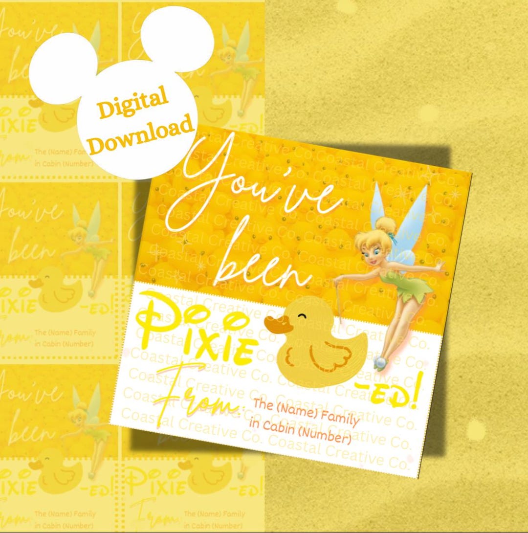 Pixie Ducked Tags – Disney Cruise Duck Tags – Editable Canva Template ...