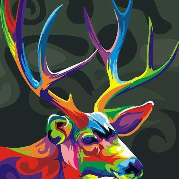 Paint by Number Deer - Etsy