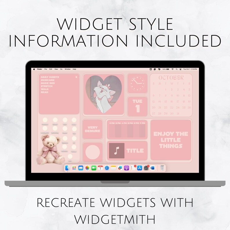 Coquette Cute Desktop Set - 2024 - 2025 Desktop Organizer Wallpaper ...