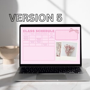 College Student Desktop Organizer Canva Template & Icons | Pink ...