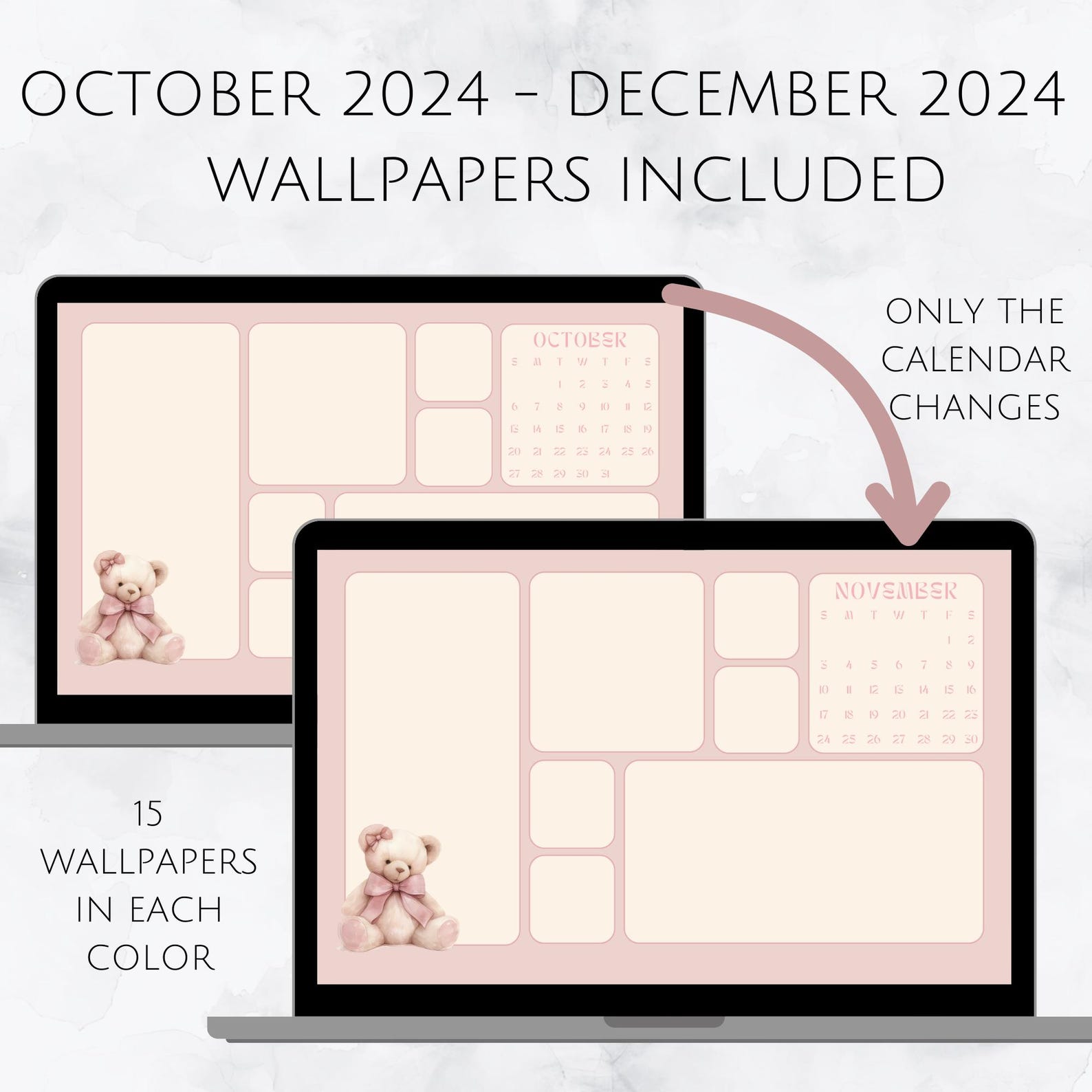 Coquette Cute Desktop Set - 2024 - 2025 Desktop Organizer Wallpaper ...