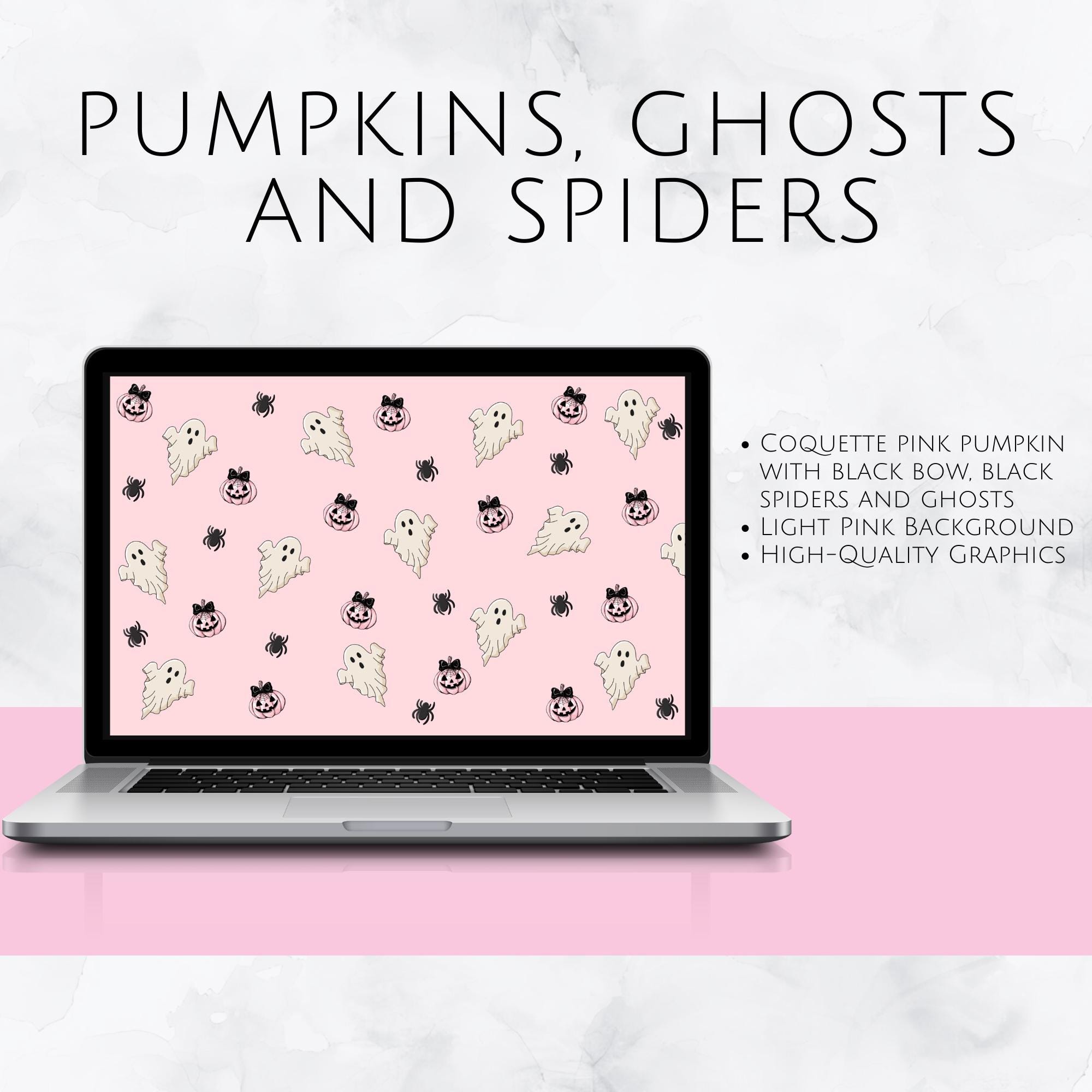 Cute Desktop Set - Pink Coquette Halloween Desktop Wallpaper for ...
