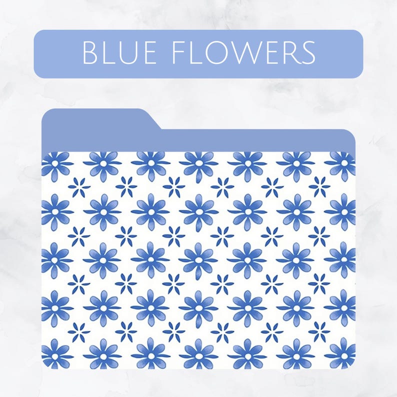 Spring Desktop Folder Icons for MacBook | Aesthetic Blue MacBook Folder ...