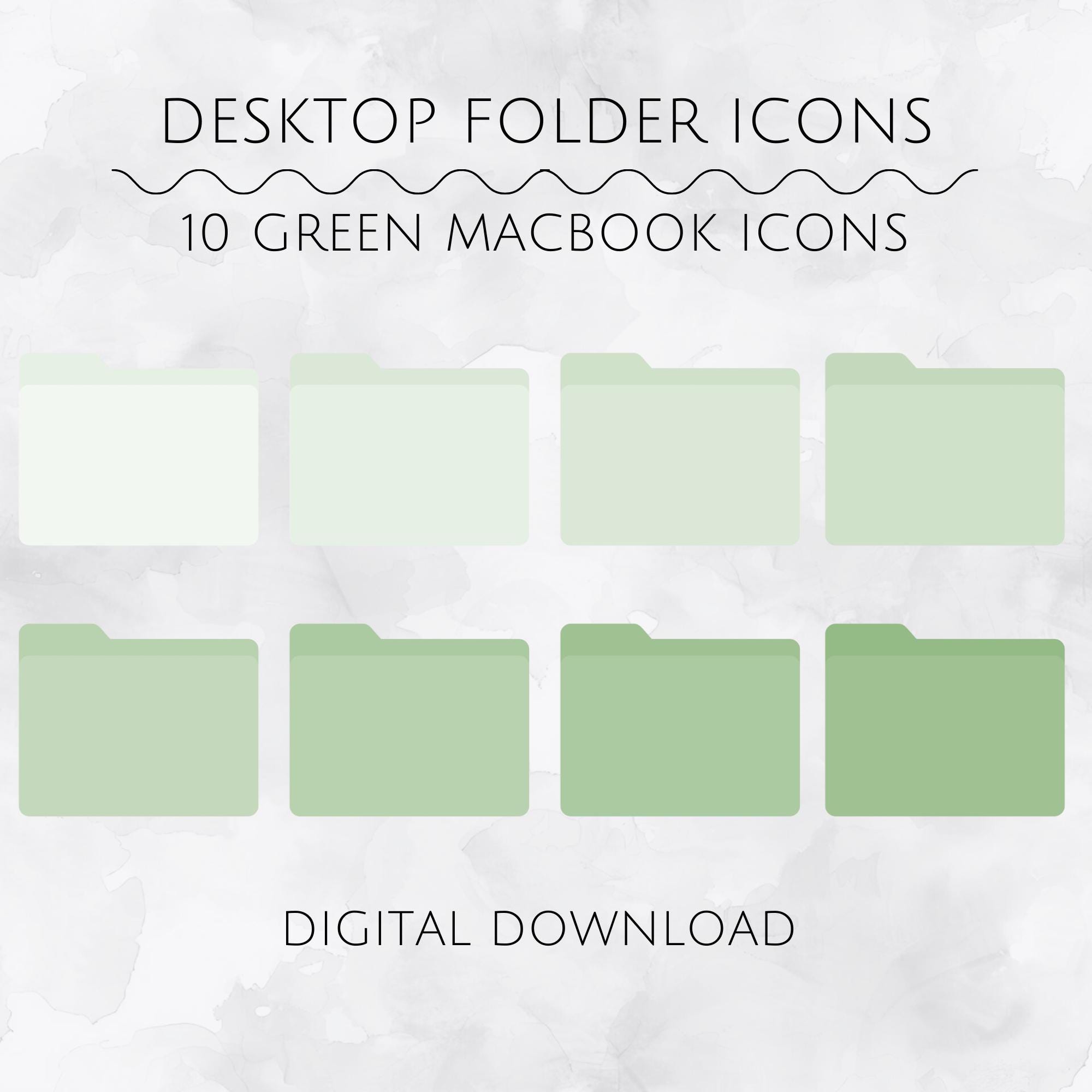 Sage Green MacBook Folder Icon Pack | Earthy Desktop Folder Icons for ...