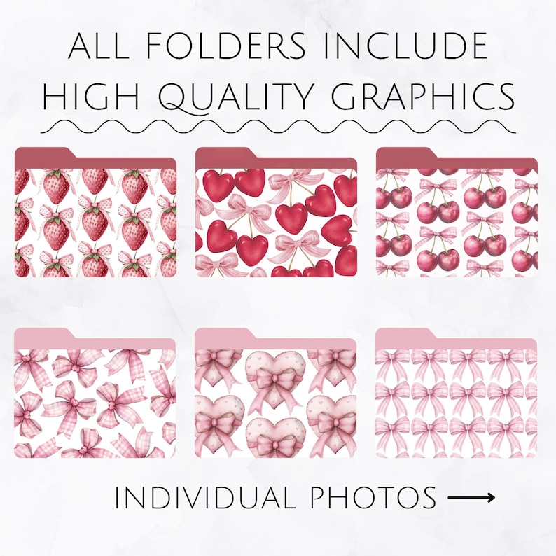 Coquette Desktop Icons for MacBook Pink MacBook Folder Icons High ...